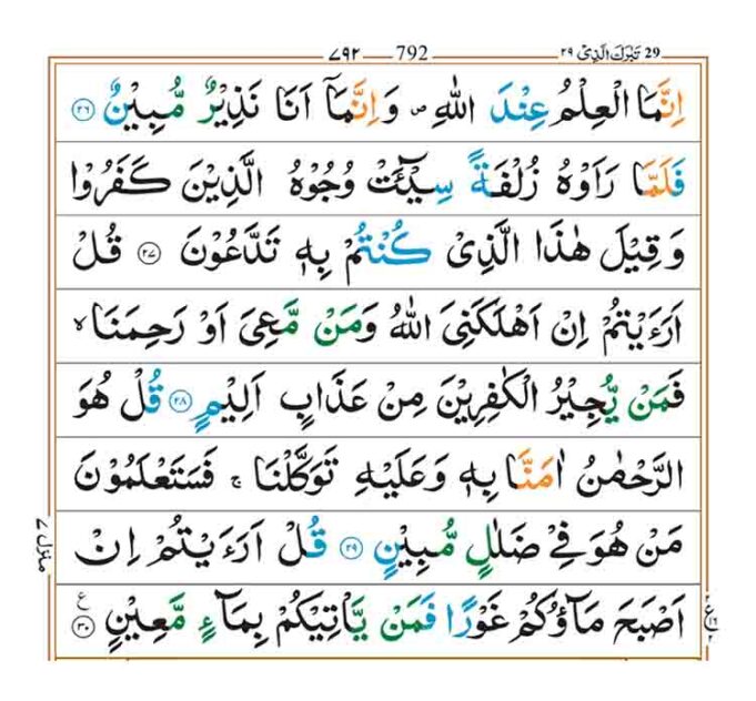 Surah Mulk PDF In Arabic With English Transliteration, Translation