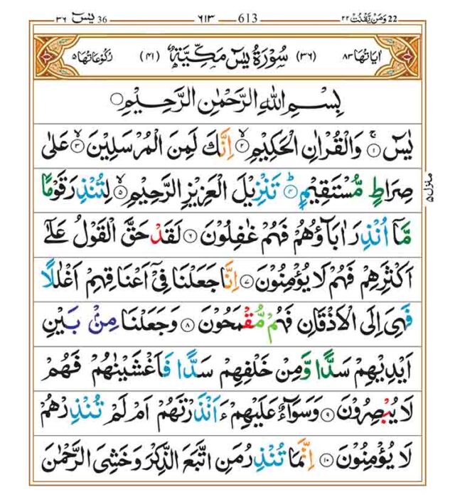 Surah Yaseen PDF In Arabic And English Transliteration And Translation